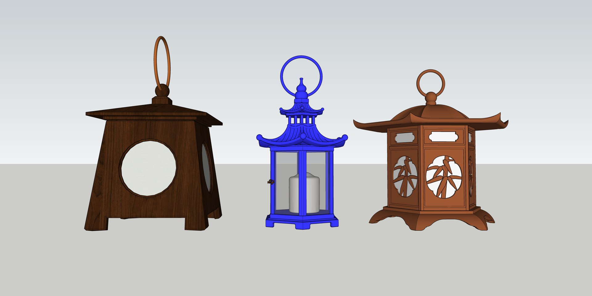 JAPANESE LANTERN SET 3D Model - TurboSquid 1741954