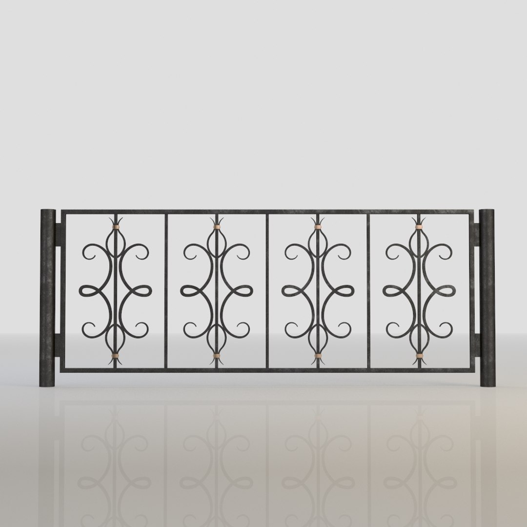 3d iron fence model