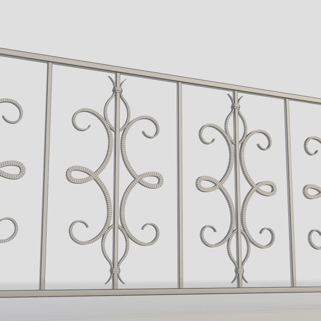 3d iron fence model