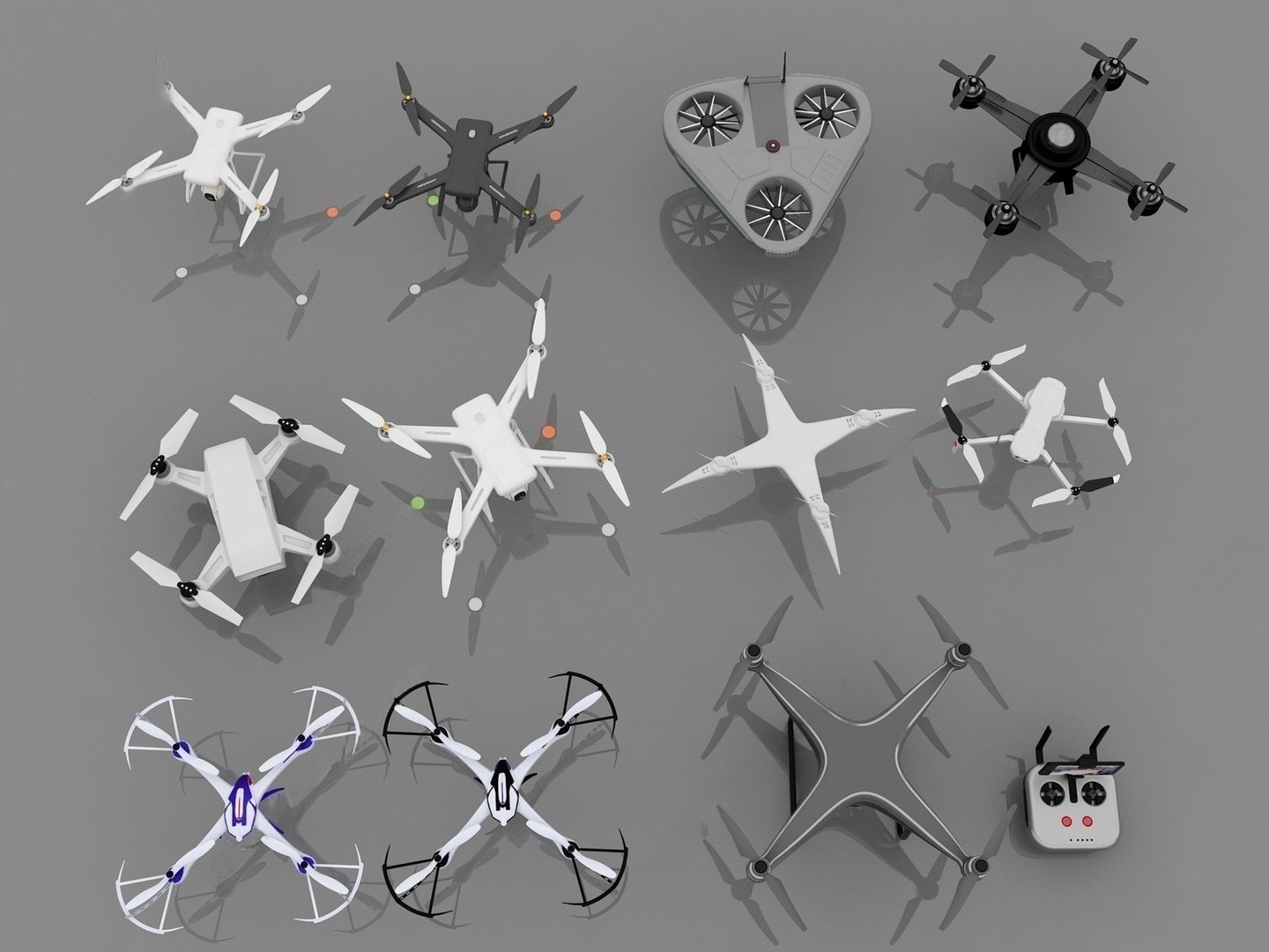 Quadcopter Drones Collection Aircraft Drone Model - TurboSquid 2397523