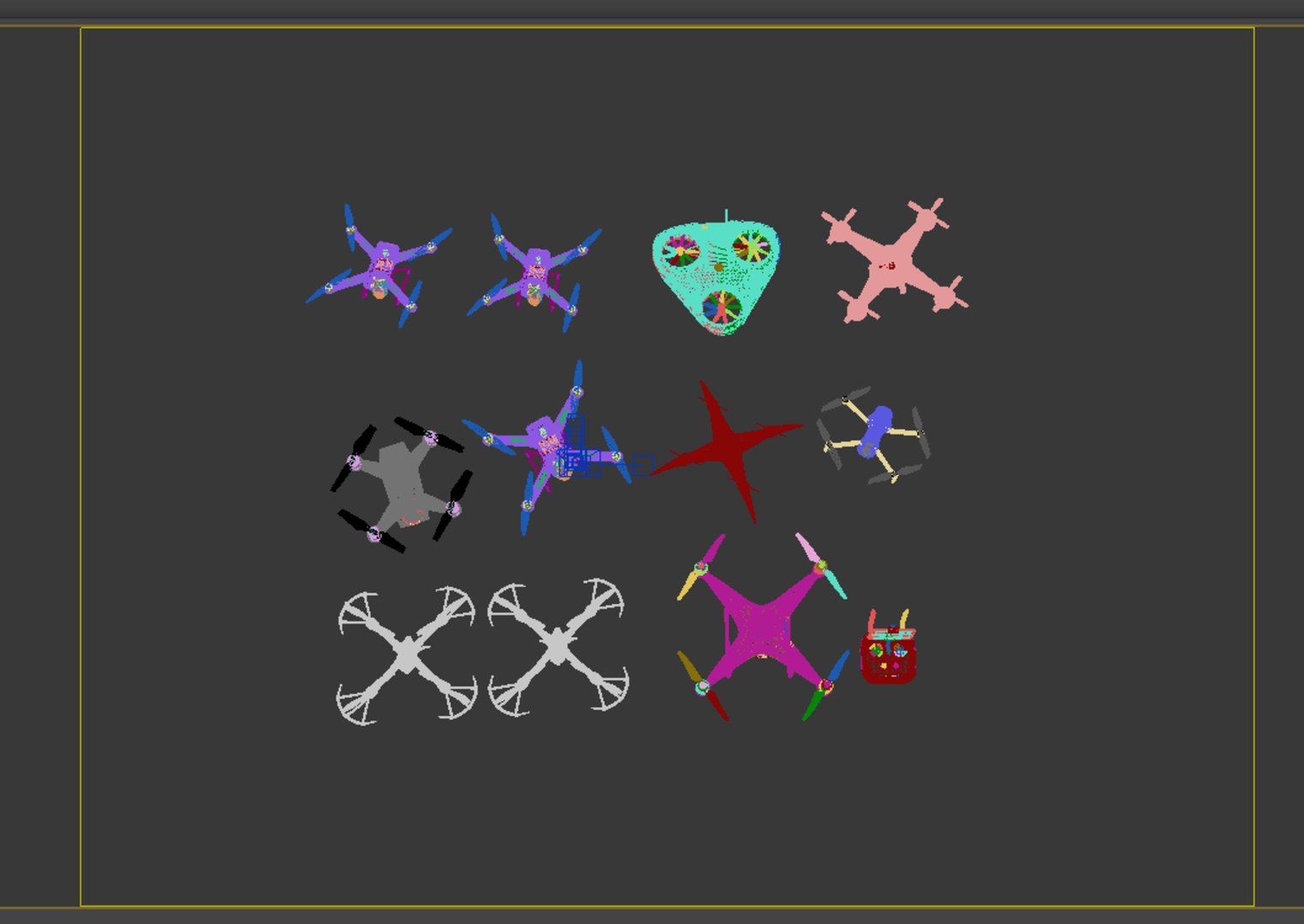Quadcopter Drones Collection Aircraft Drone Model - TurboSquid 2397523
