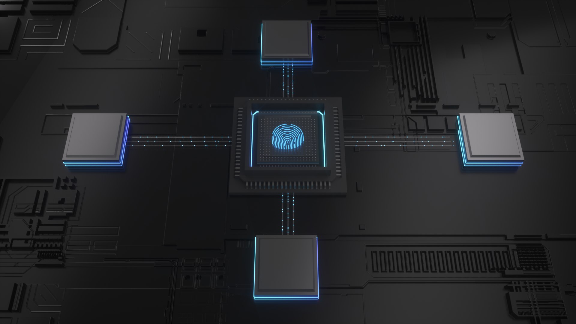3D model C4D Octane CPU chip core capacitance Scifi Circuit board 9 ...
