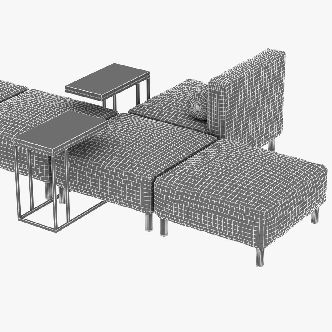 Modular Sofa Arrangements Series 3d 3ds