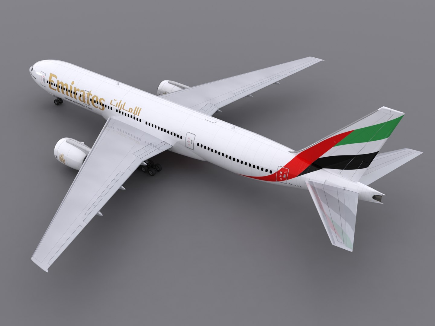 3d model aircraft emirates