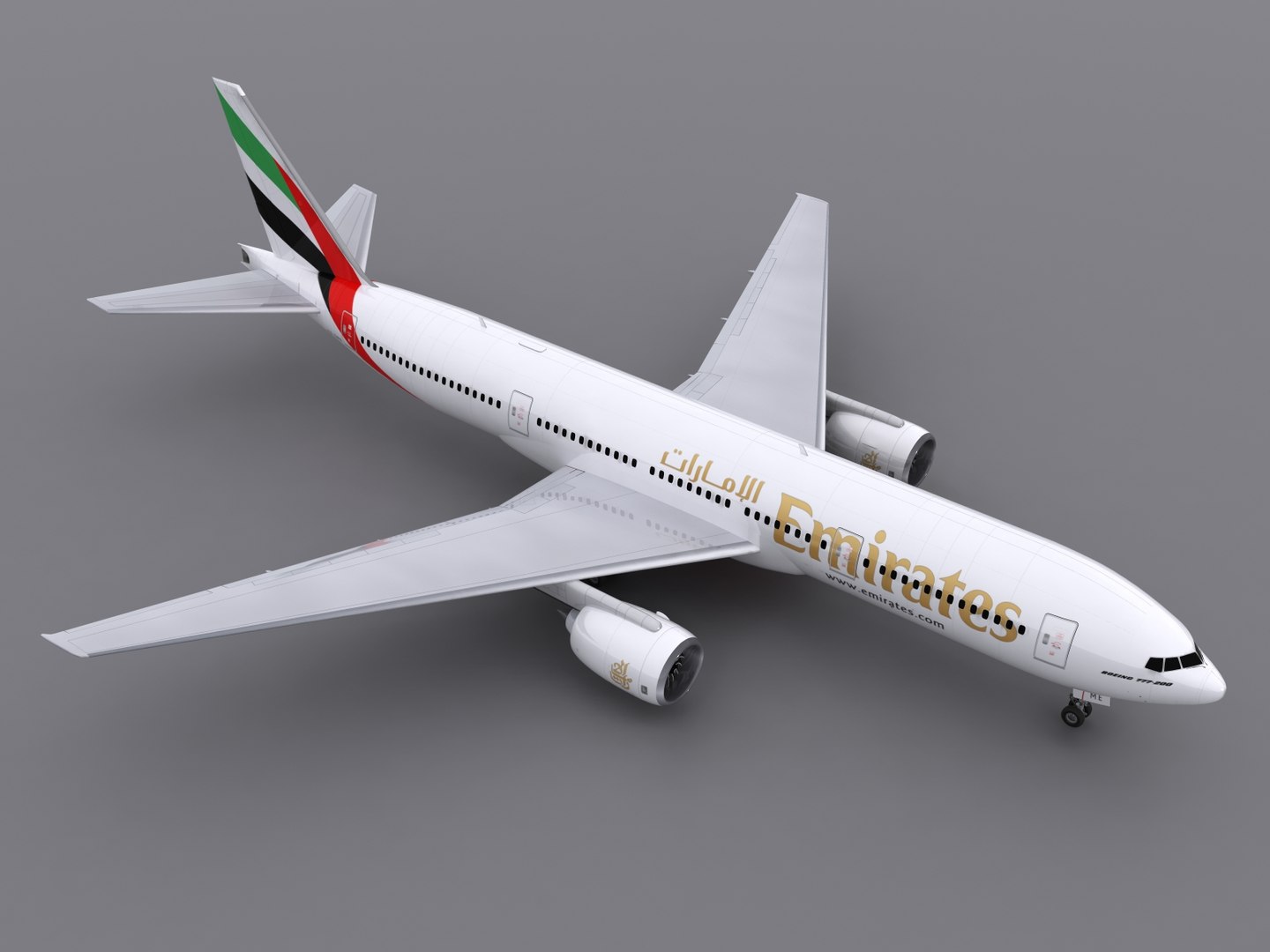 3d model aircraft emirates