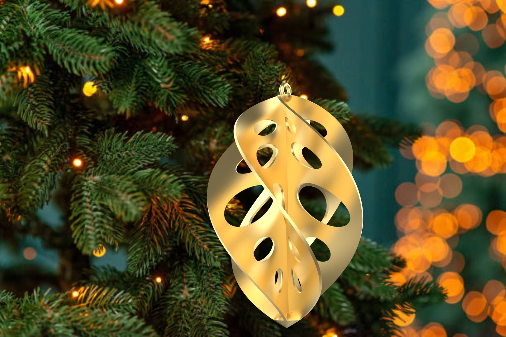 Christmas Ball Leaf Spiral Ornament 3D - TurboSquid 2324953