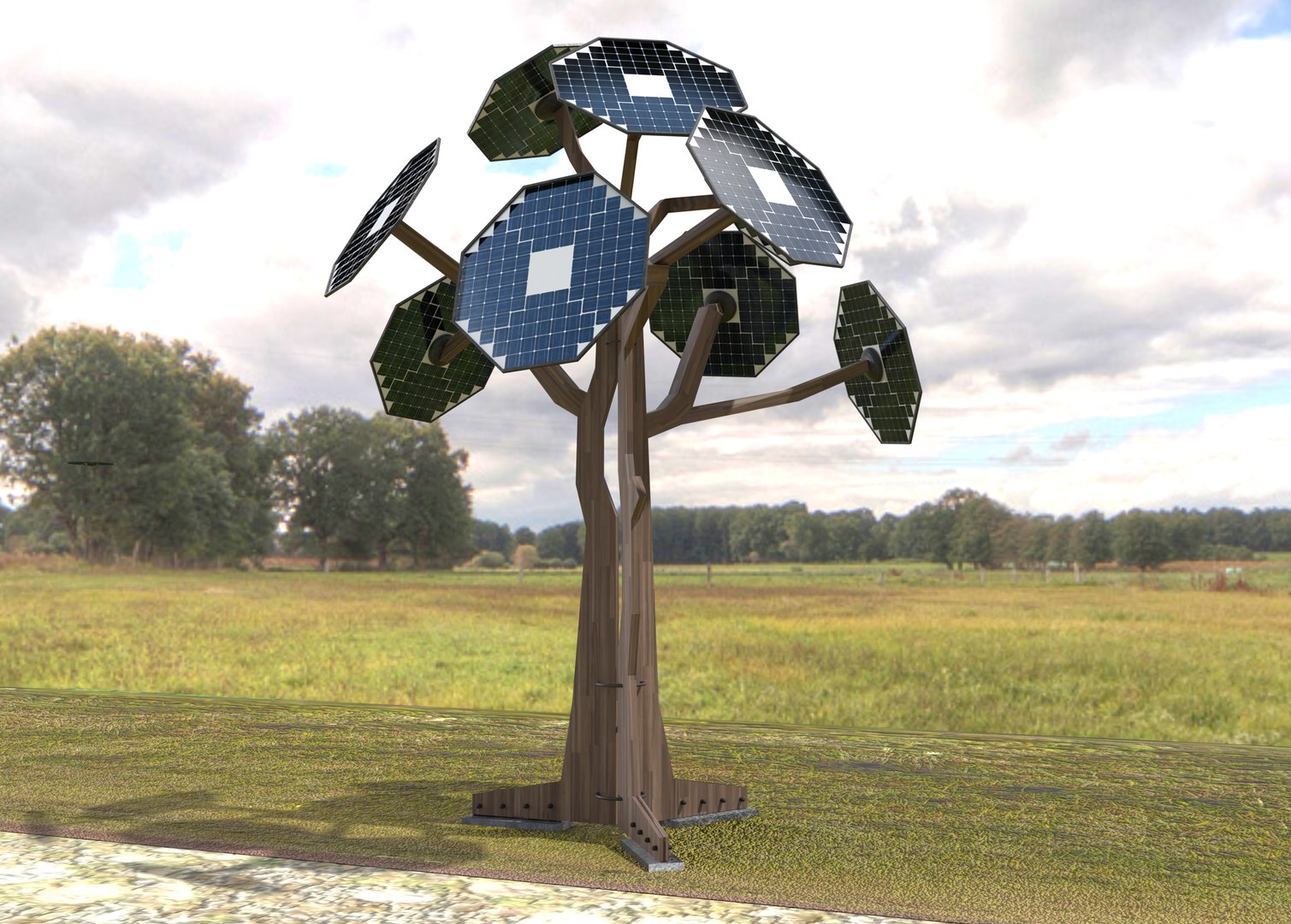 3D future energy solar trees model - TurboSquid 1540251