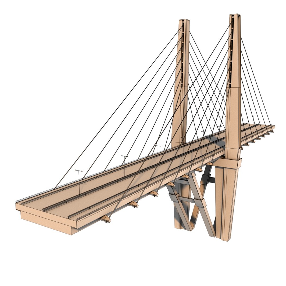 3d Model Suspended Bridge