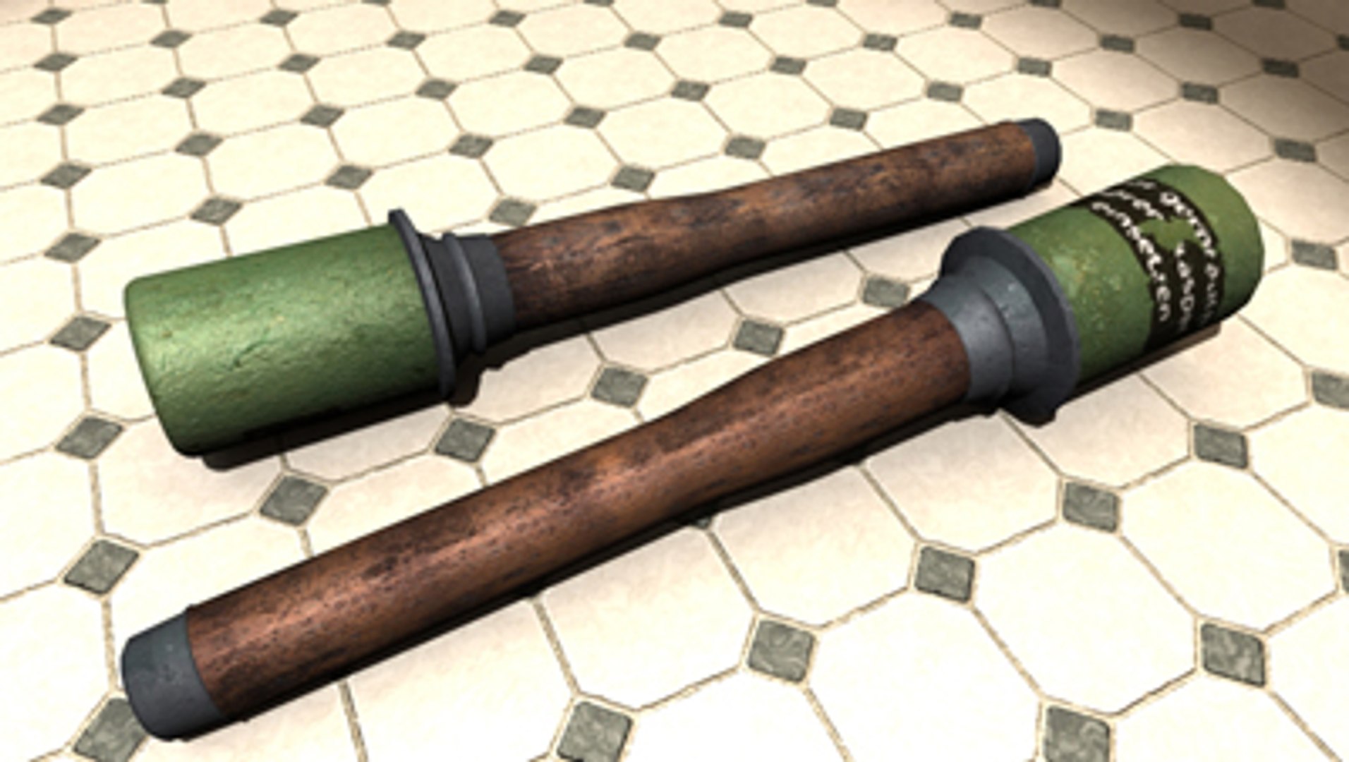 Free Stick Grenade Tile 3d Model