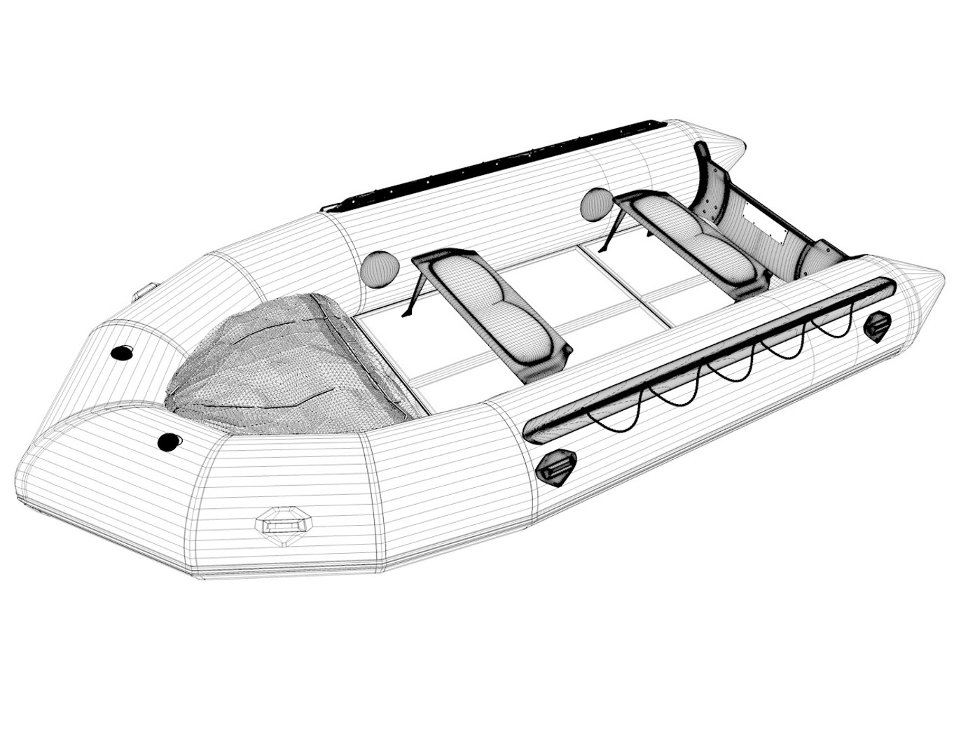 Inflatable Zodiac Boat 3d 3ds