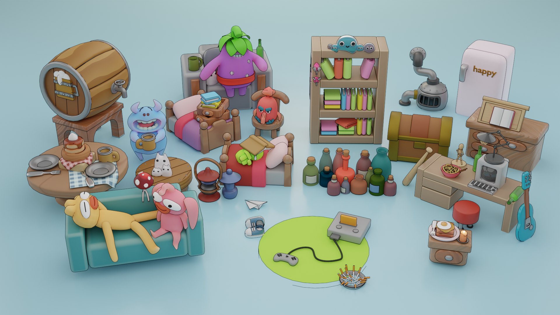 3D alien rooms - TurboSquid 2131332