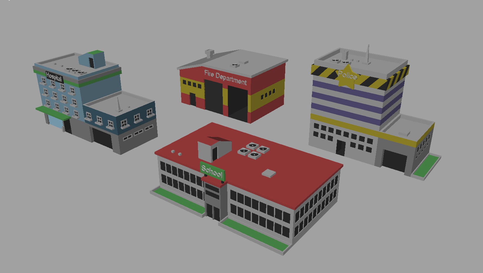 Isometric Buildings 3D Model - TurboSquid 1362141