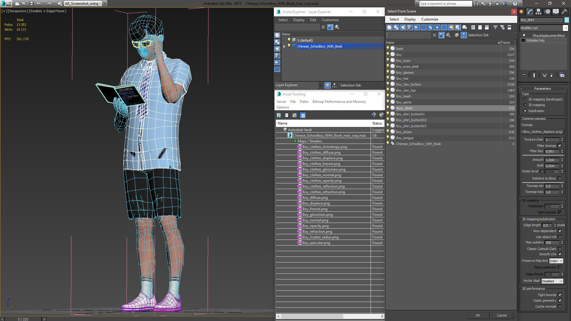 3D Chinese Schoolboy With Book - TurboSquid 1865745