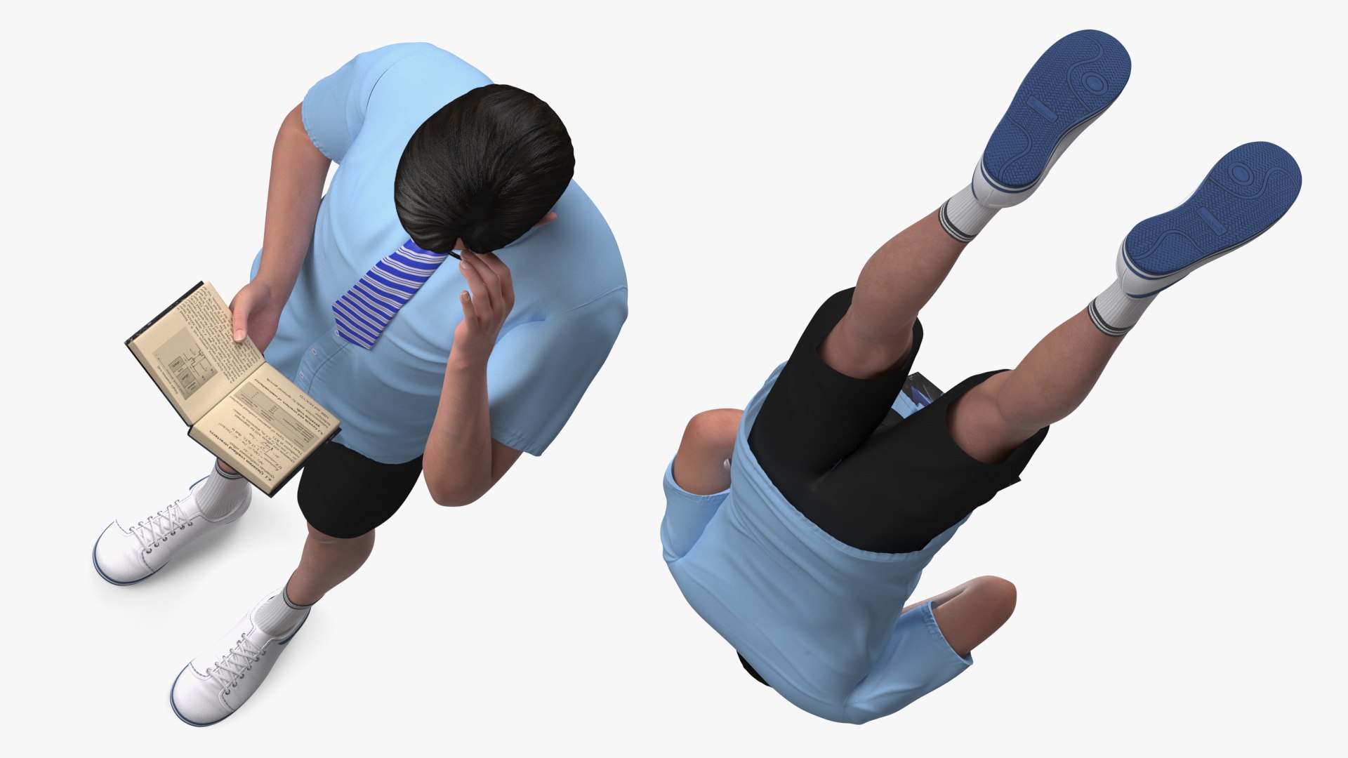 3D Chinese Schoolboy With Book - TurboSquid 1865745