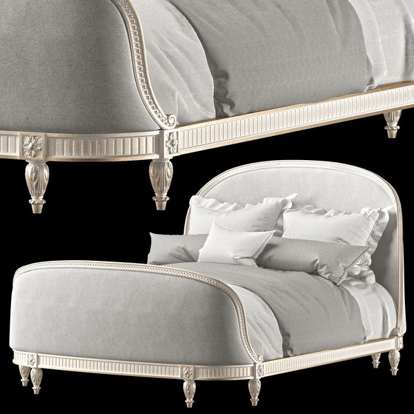 Antique Louis XVI bed 3D model TurboSquid 1965795