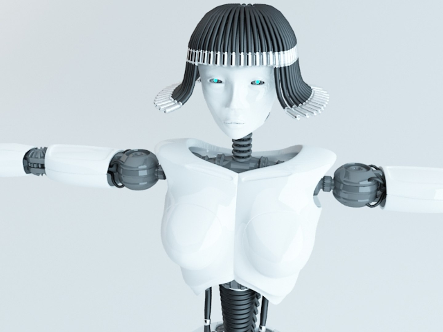 Female Robot 3d Model
