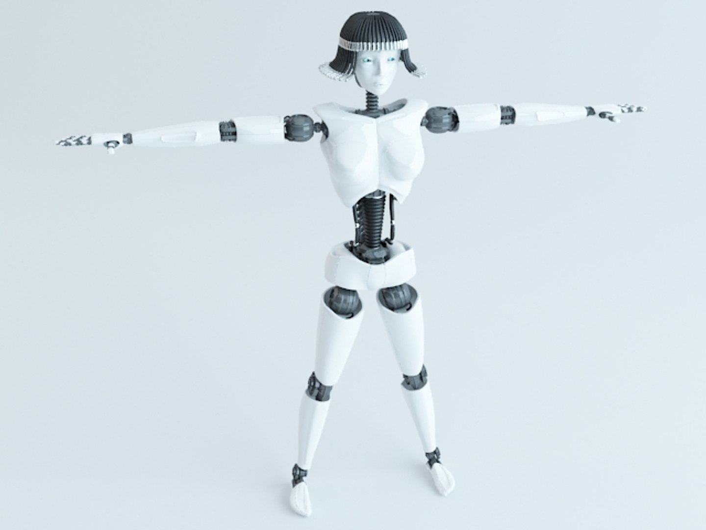 Female Robot 3d Model