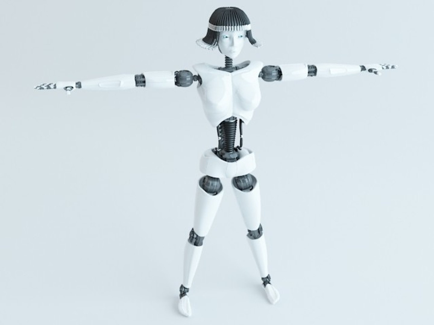 Female Robot 3d Model