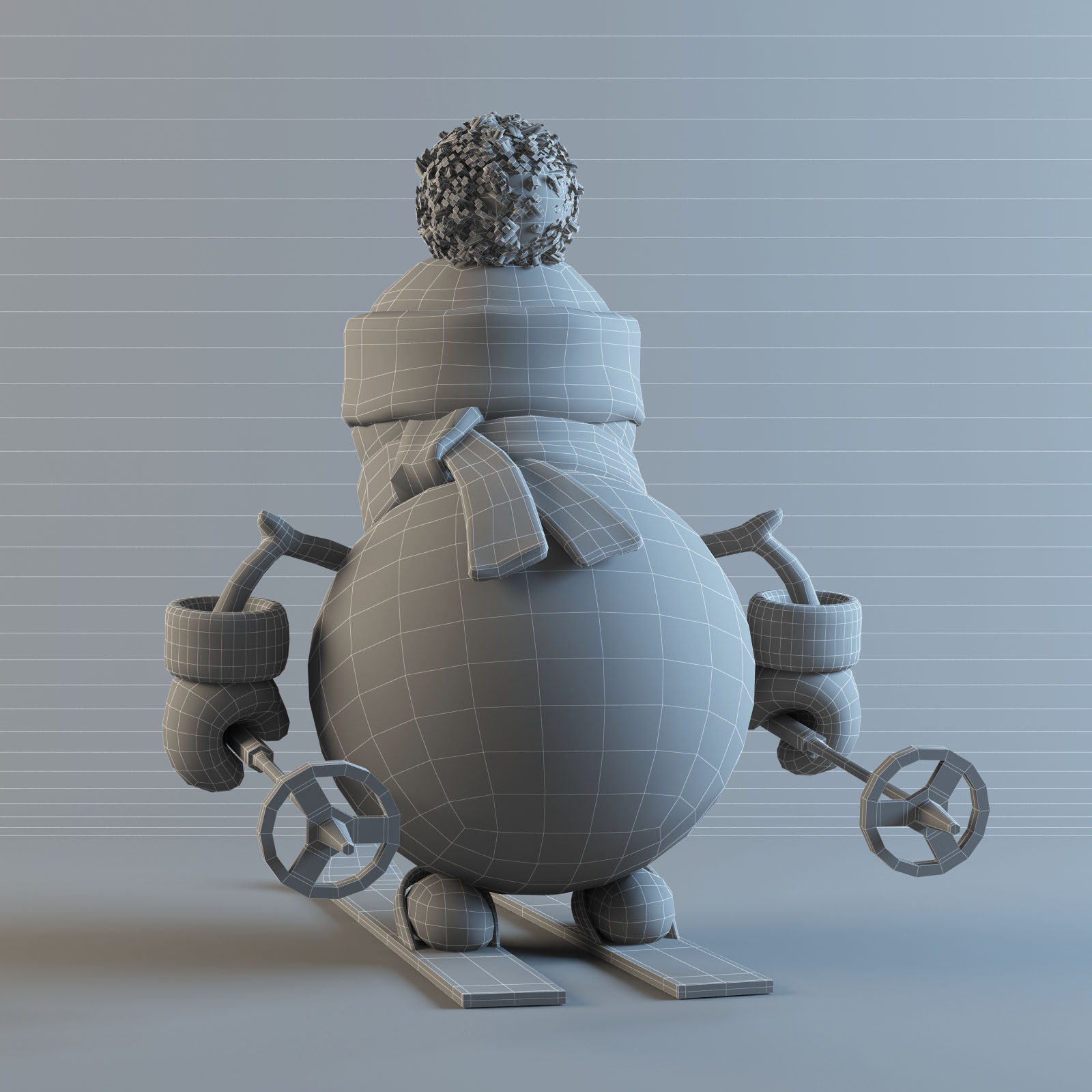 snowman skier 3d max