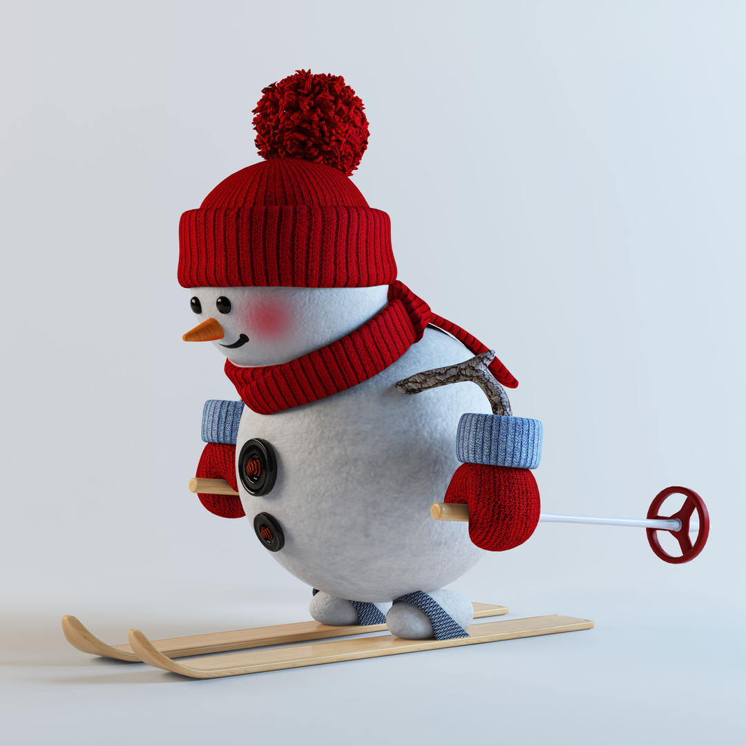 snowman skier 3d max