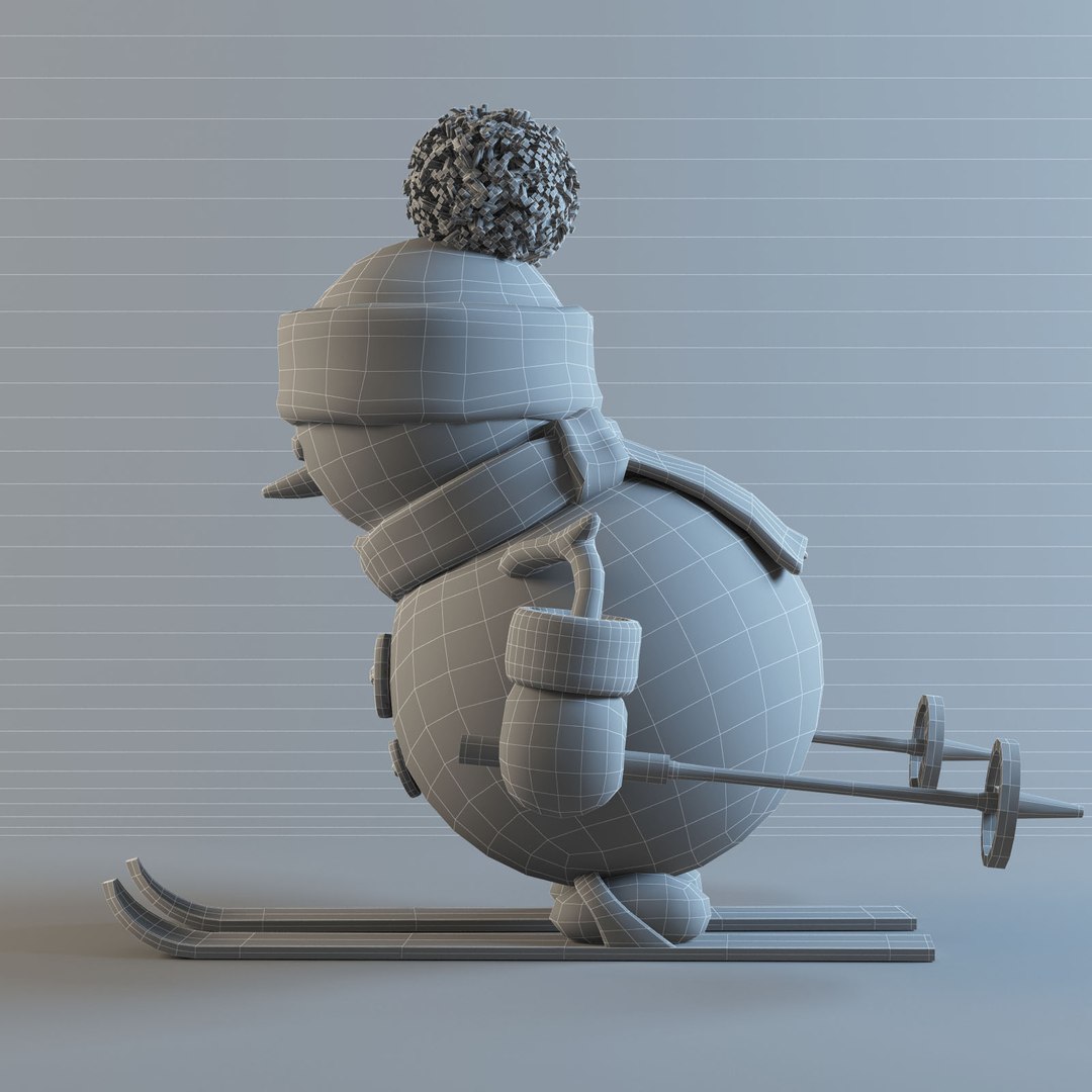 Snowman Skier 3d Max