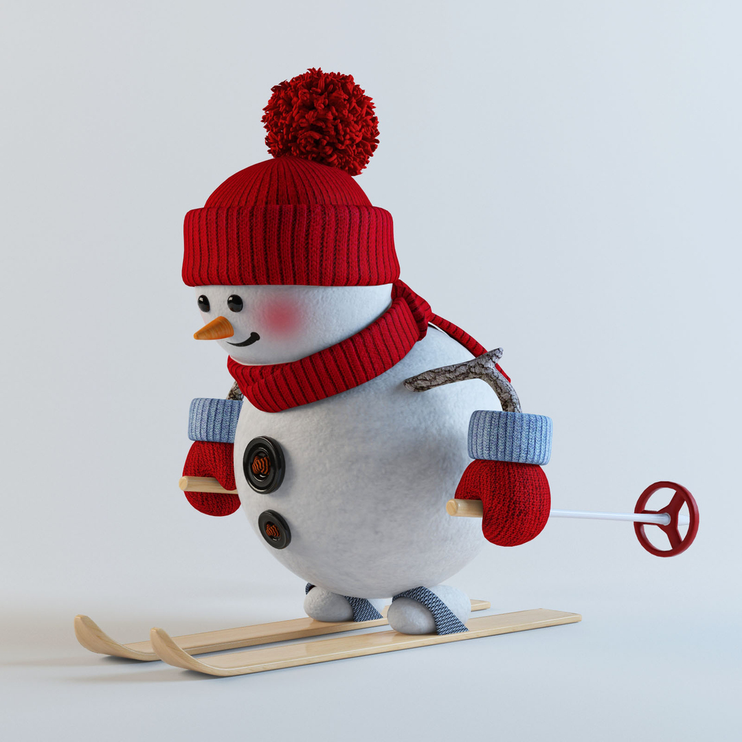 Snowman Skier 3d Max