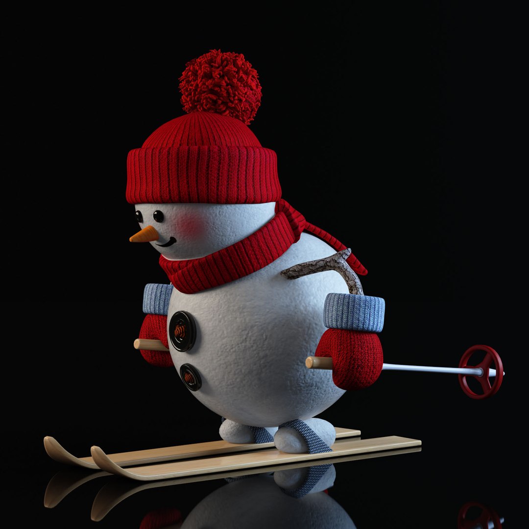Snowman Skier 3d Max