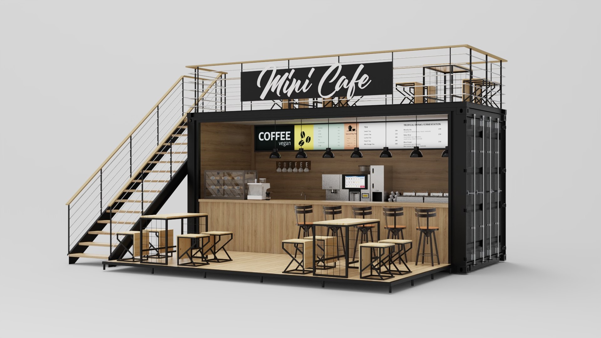 Mini Cafe Container 3D Model - TurboSquid 2097972