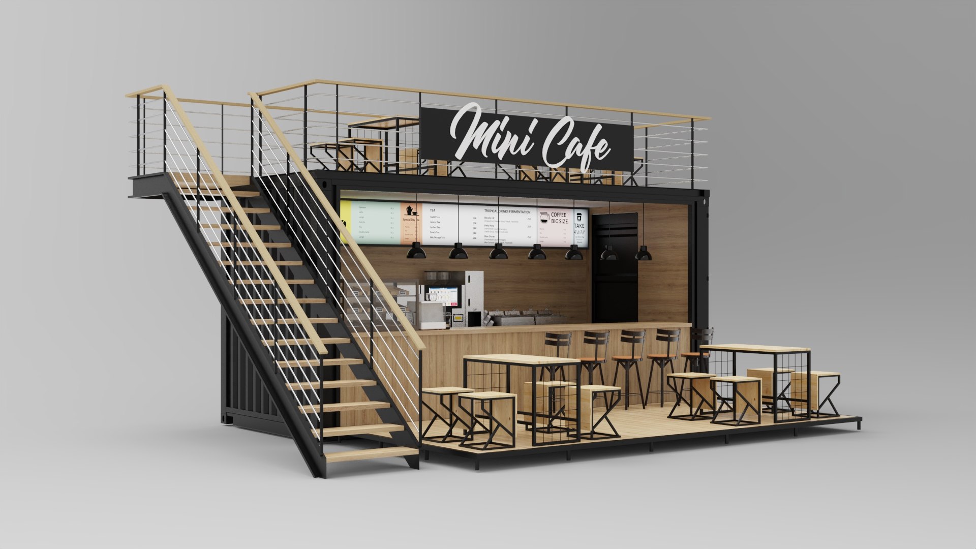 Mini Cafe Container 3D Model - TurboSquid 2097972