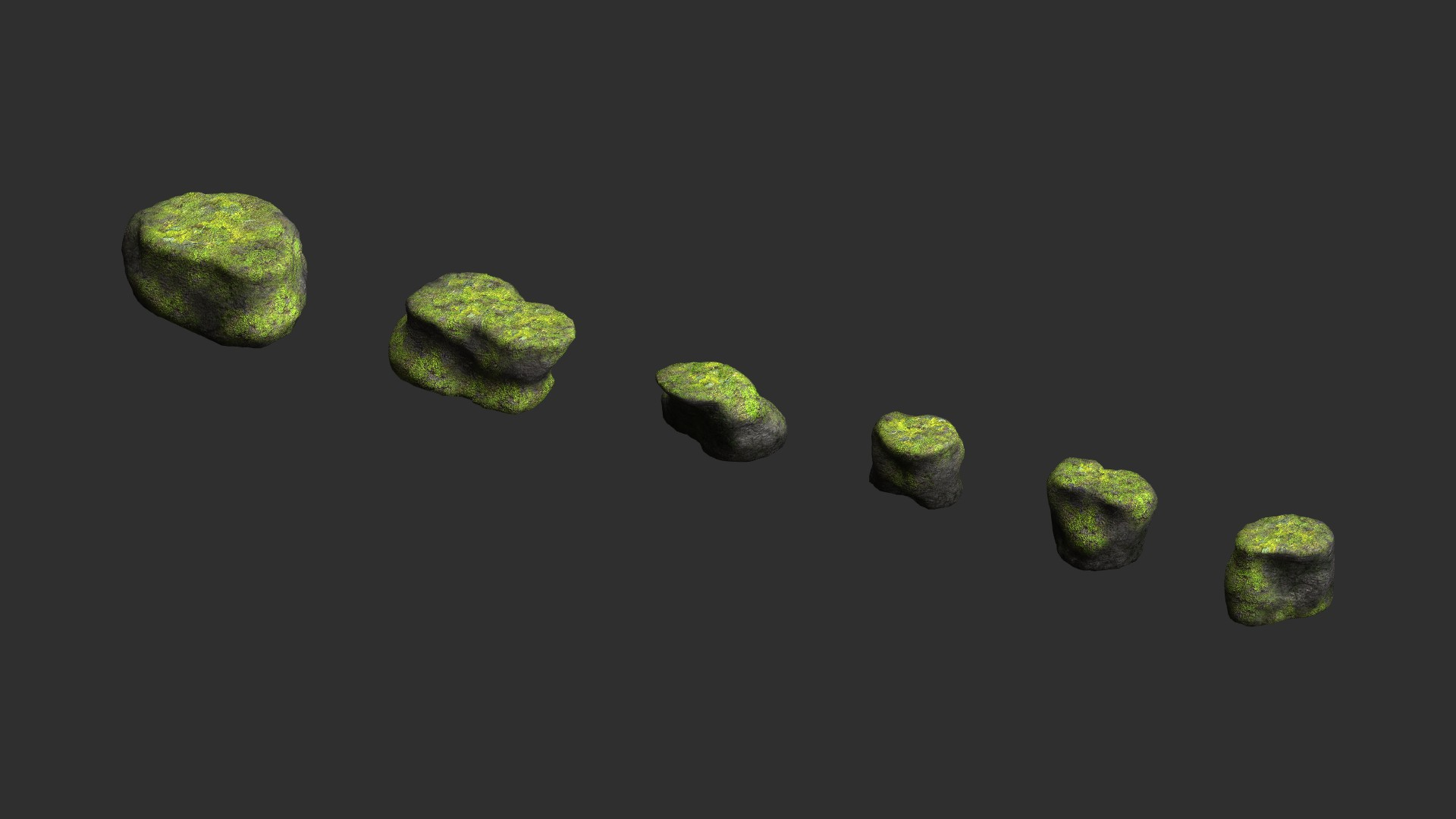 3D Short Flat Rocks - 15 Color Combo Model - TurboSquid 1983891