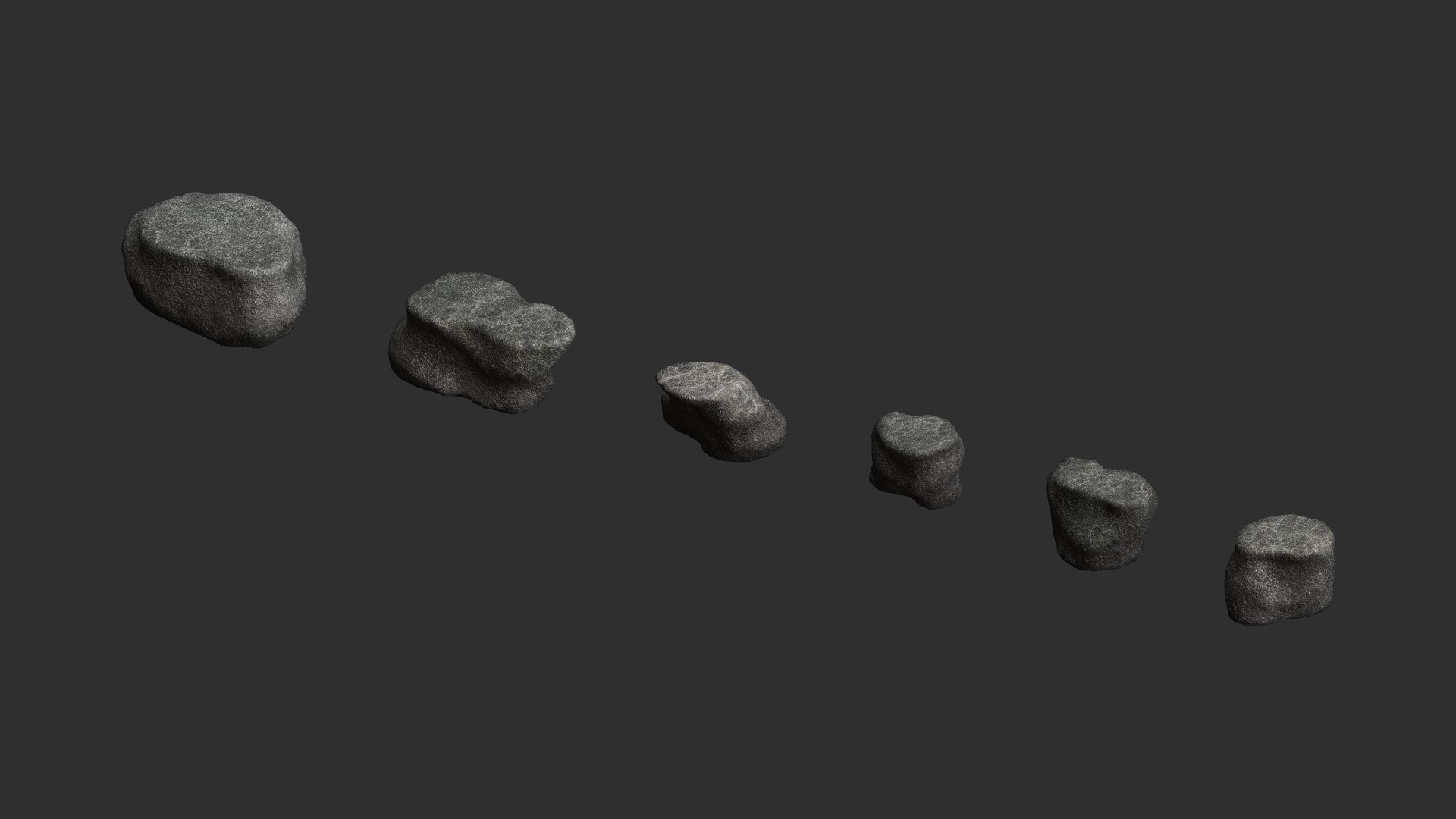 3D Short Flat Rocks - 15 Color Combo Model - TurboSquid 1983891