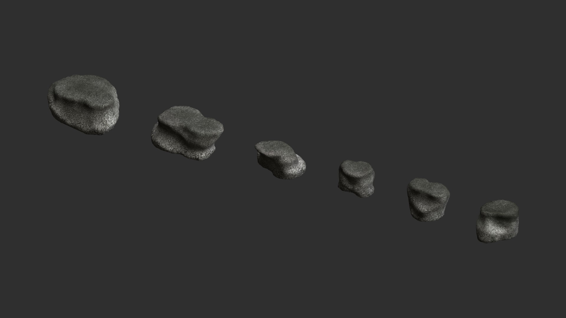 3D Short Flat Rocks - 15 Color Combo Model - TurboSquid 1983891