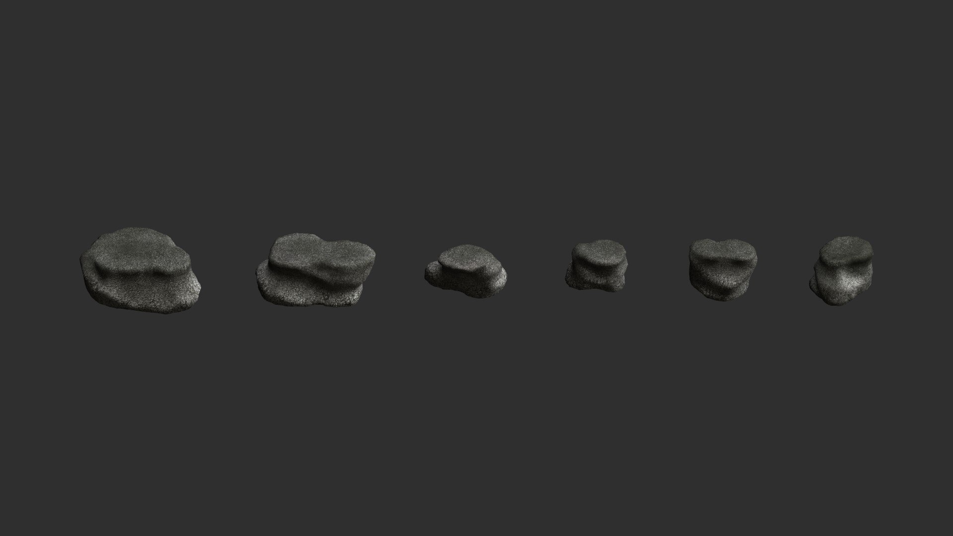 3D Short Flat Rocks - 15 Color Combo Model - TurboSquid 1983891