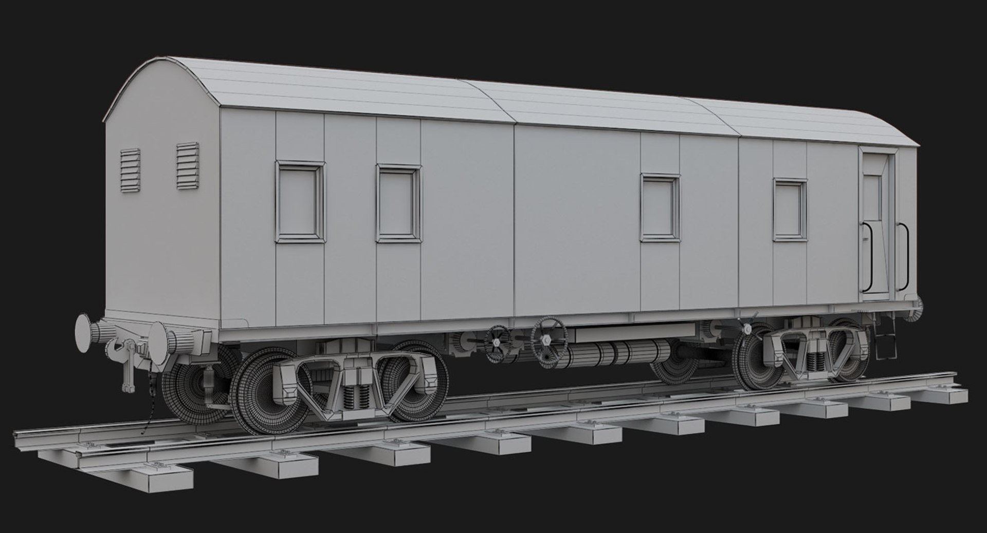 3d red train wagon