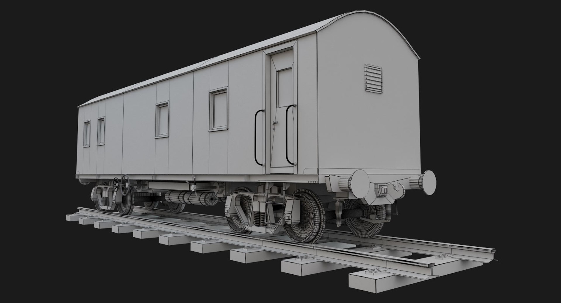 3d red train wagon