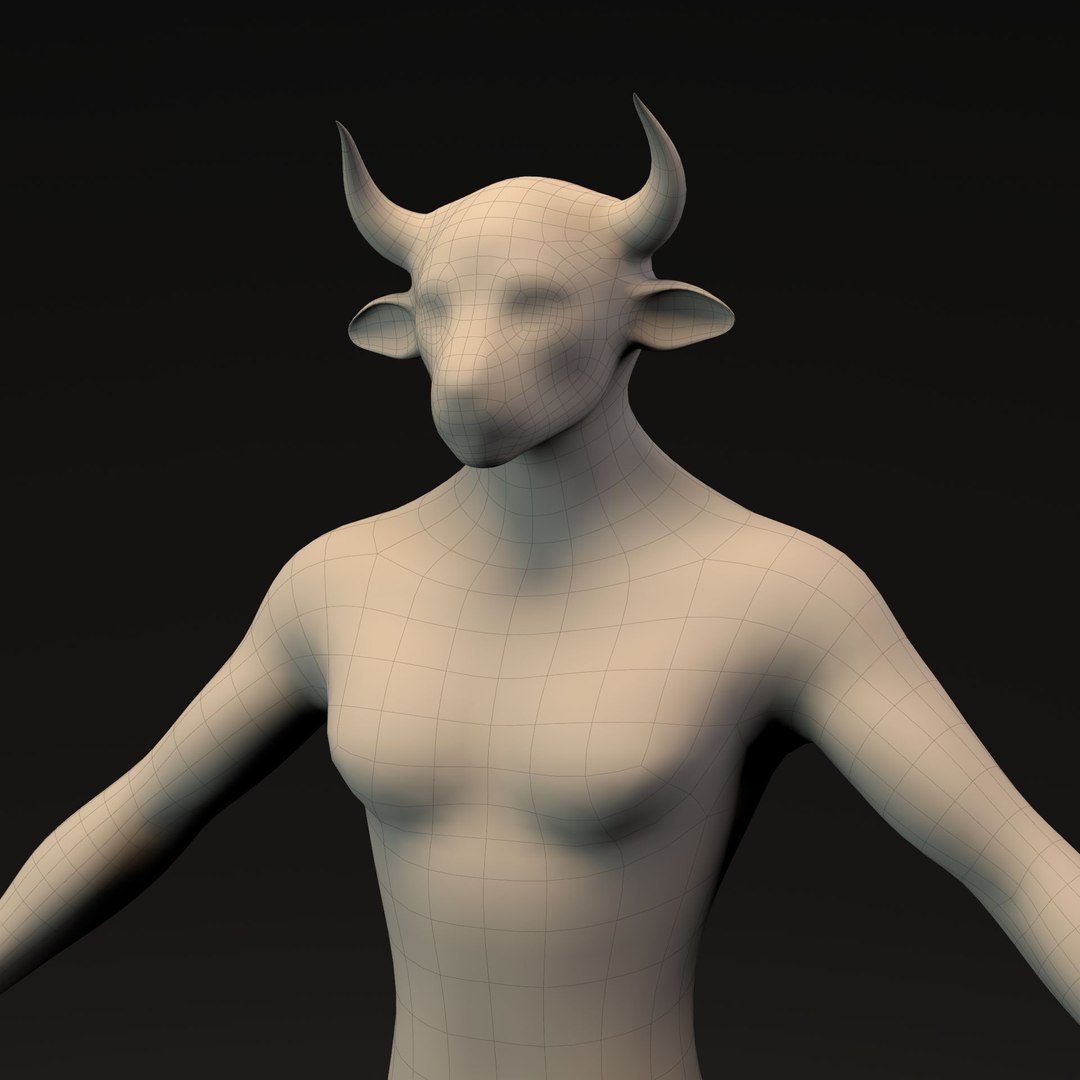 Minotaur Female Base Mesh 3D Model - TurboSquid 2396950