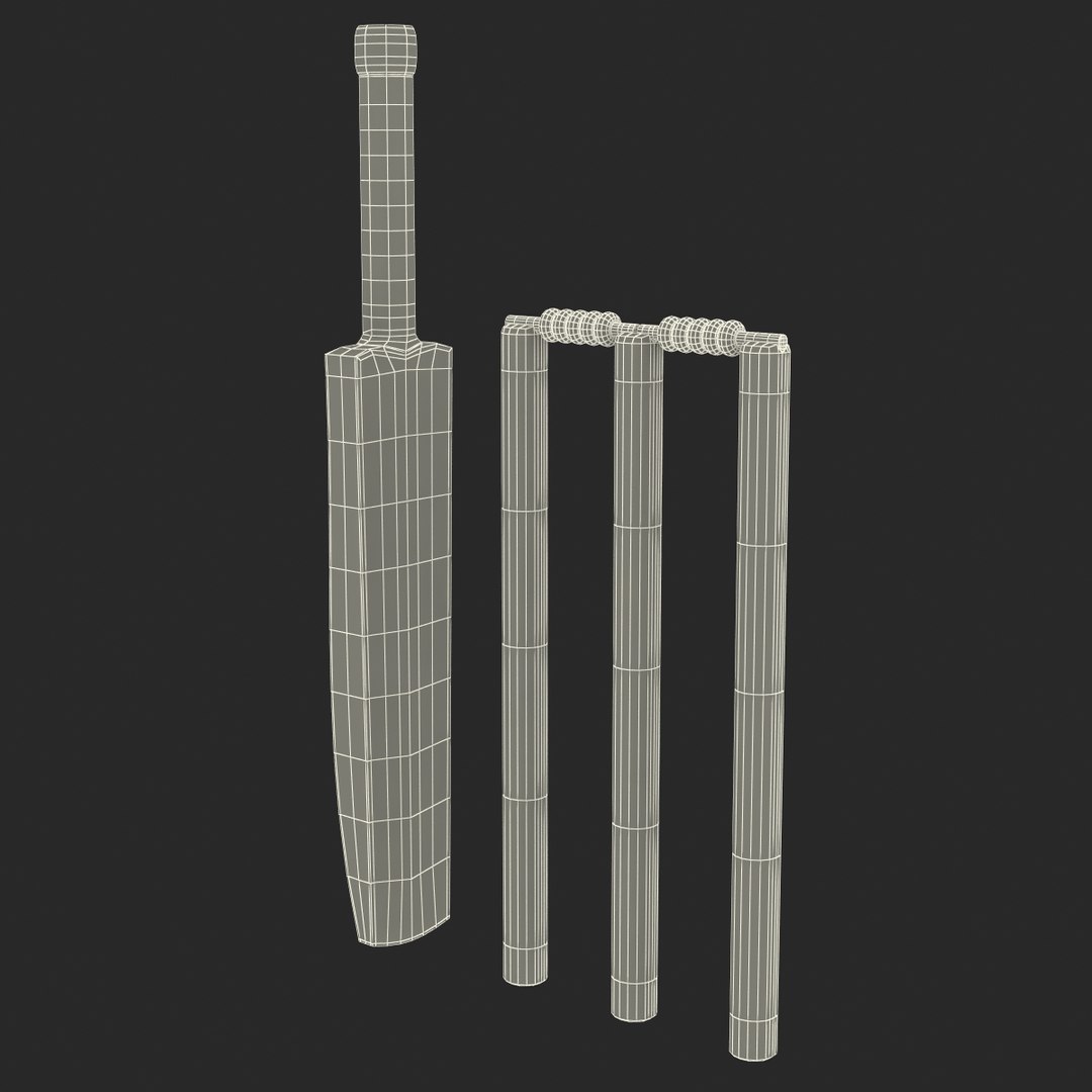 3d model cricket set modeled