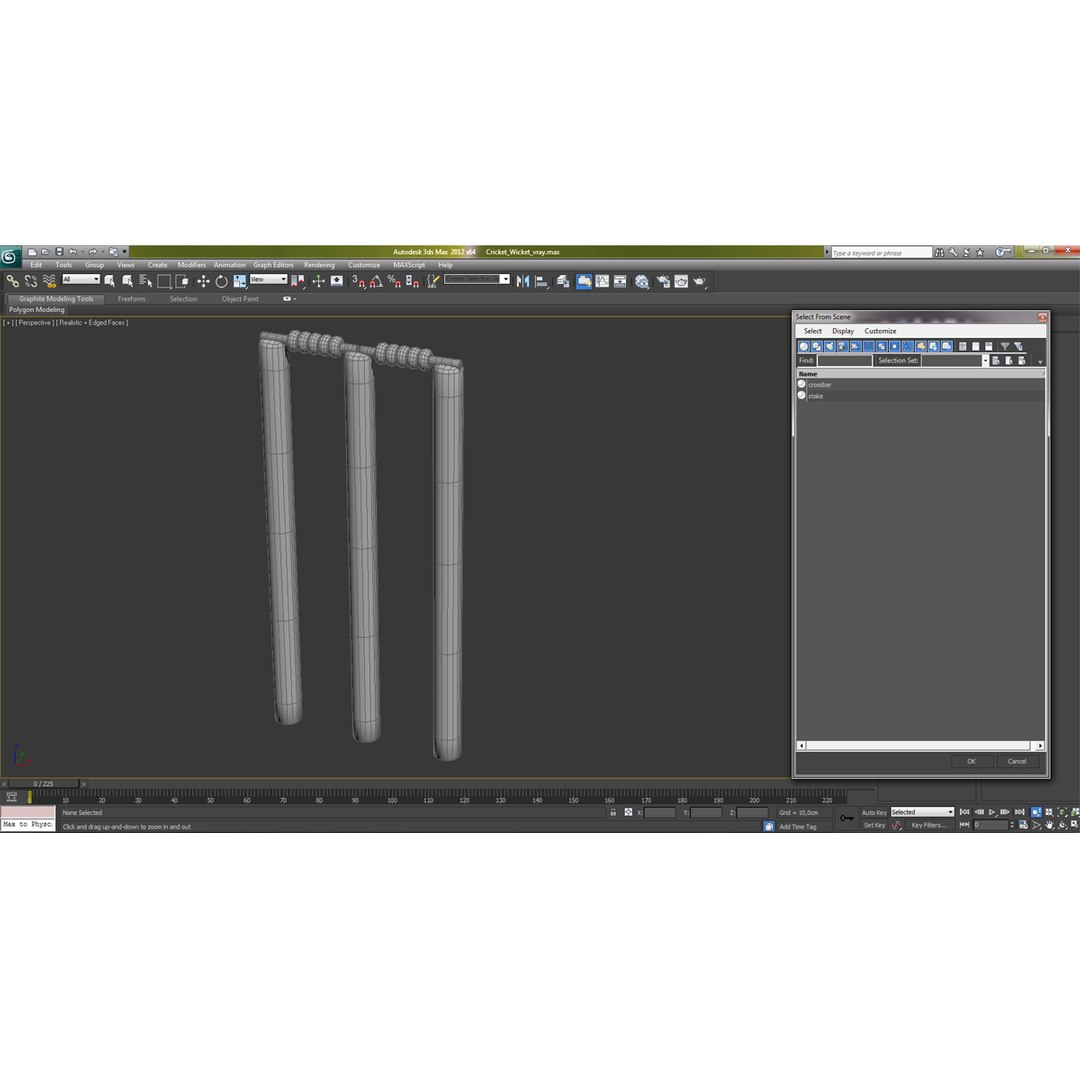 3d Model Cricket Set Modeled