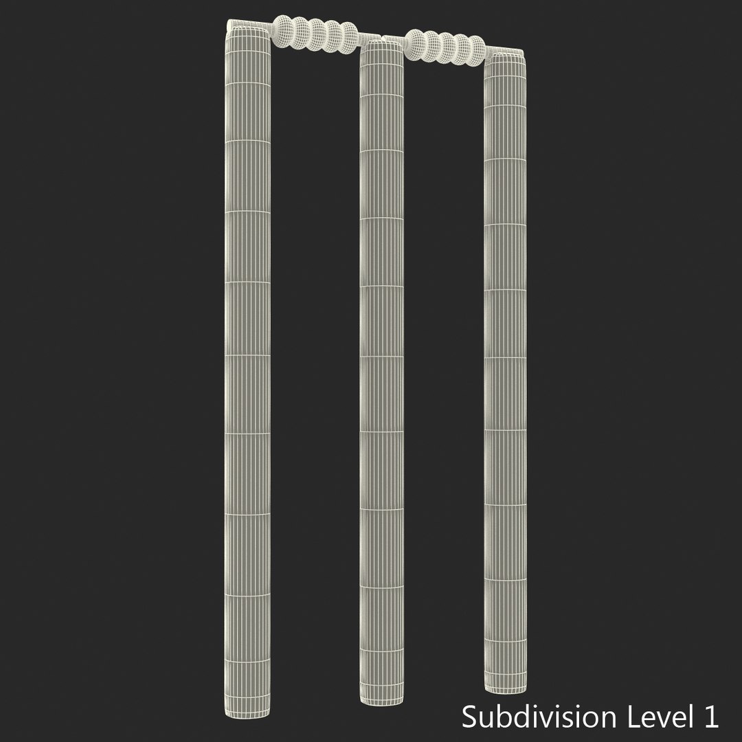 3d Model Cricket Set Modeled