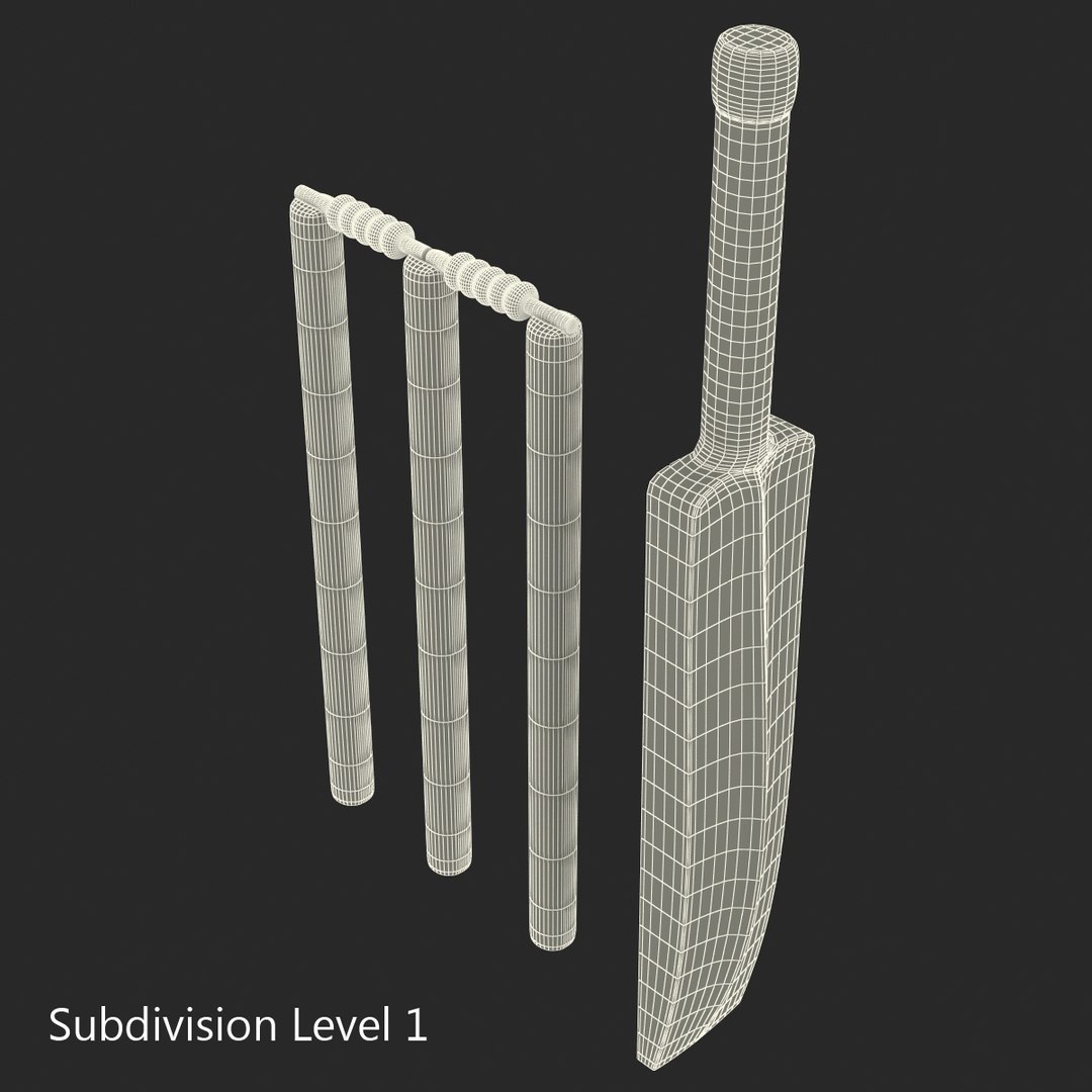 3d model cricket set modeled