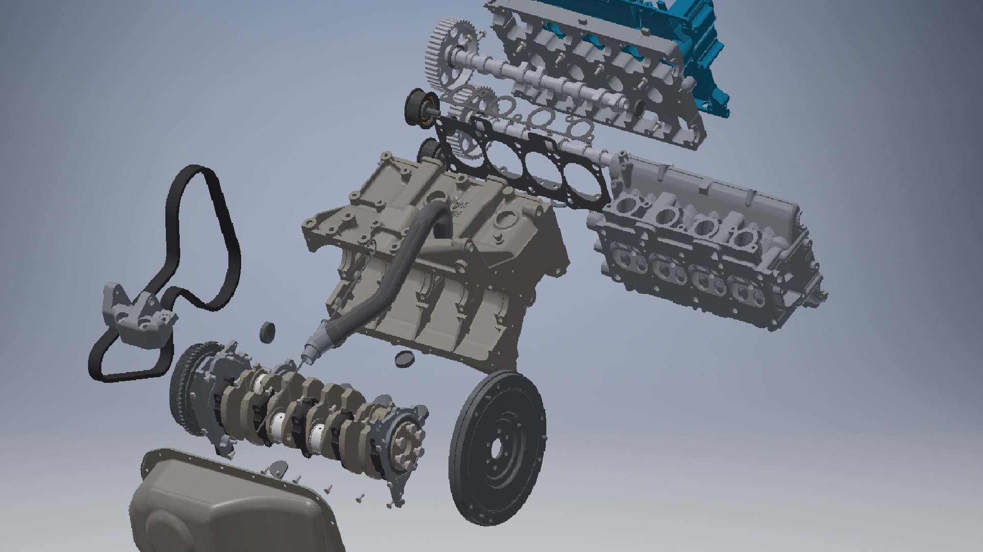 I4 Engine Block And Camshaft 3d Model 3D Model - TurboSquid 2332081
