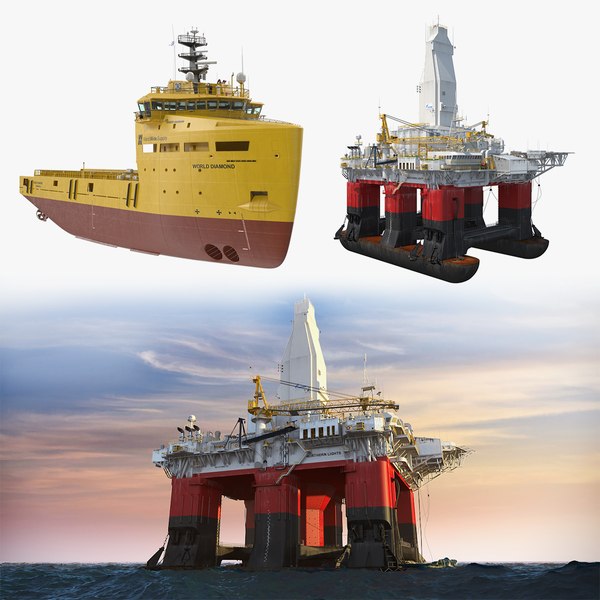 3d model of offshore oil rig platform