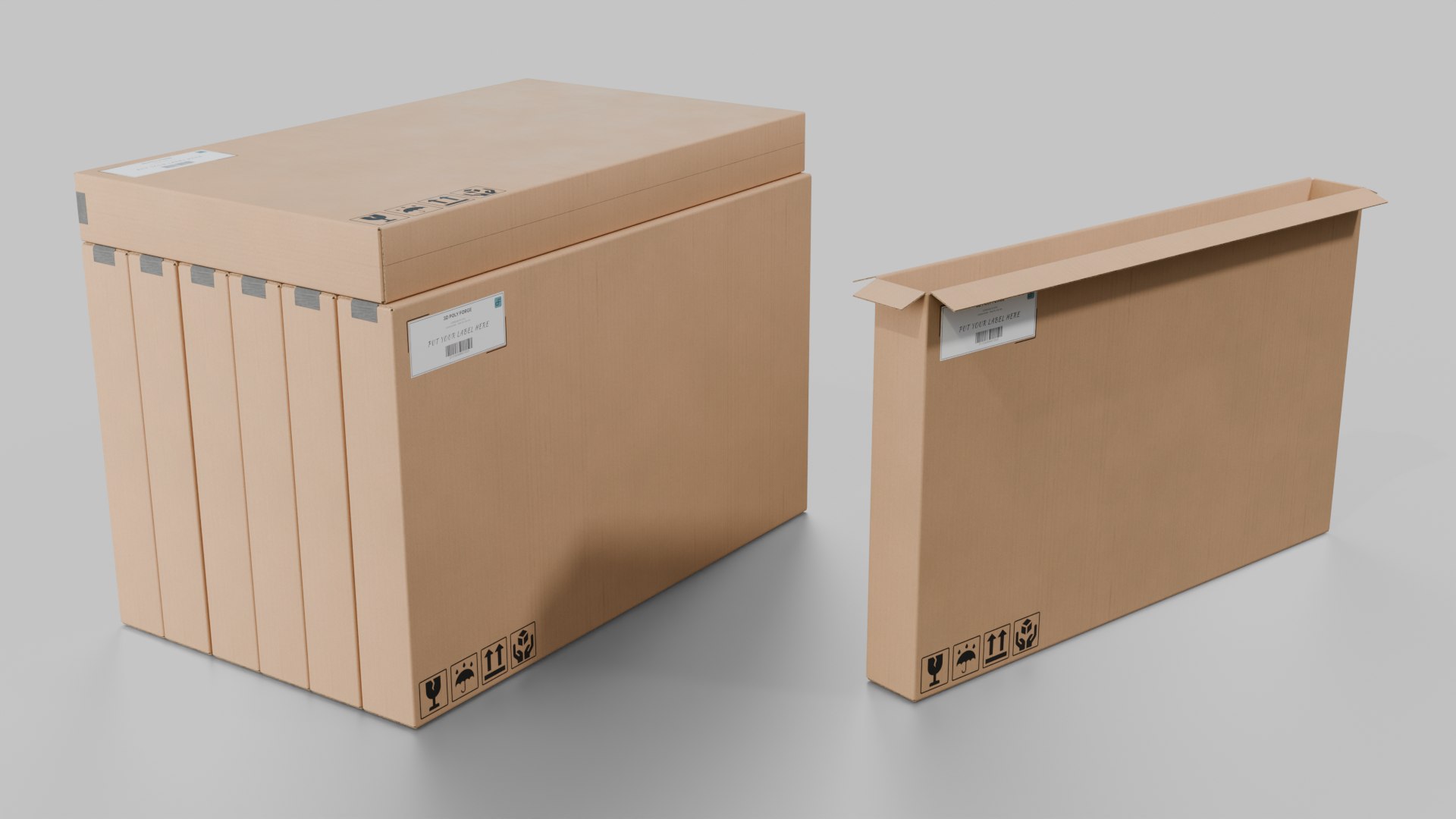 Heavy-Duty Cardboard Box Collection - Rigged And Customizable 3D Model ...