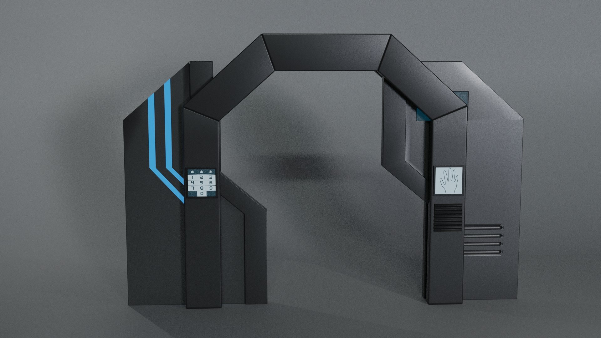 Futuristic Double Sliding Door Model - TurboSquid 1978198