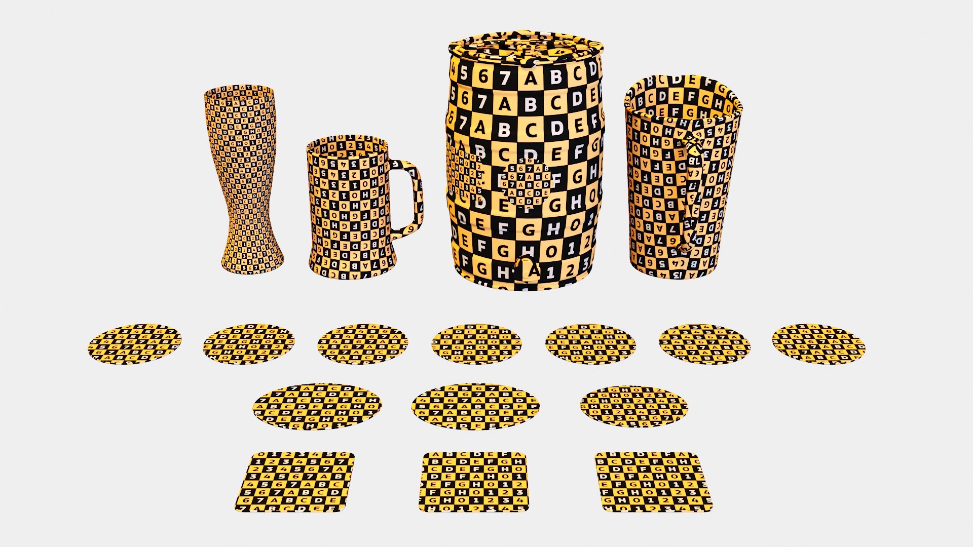 Bartender Tools Set 200 Beer Coasters 3D Model - TurboSquid 2244320