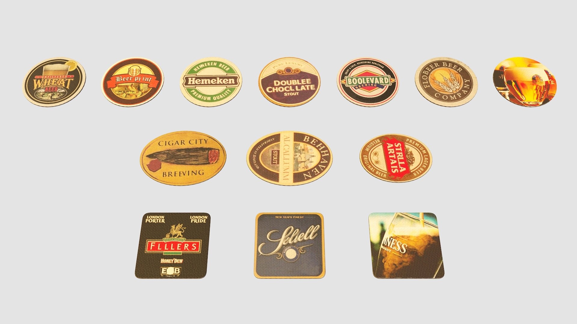 Bartender Tools Set 200 Beer Coasters 3D Model - TurboSquid 2244320