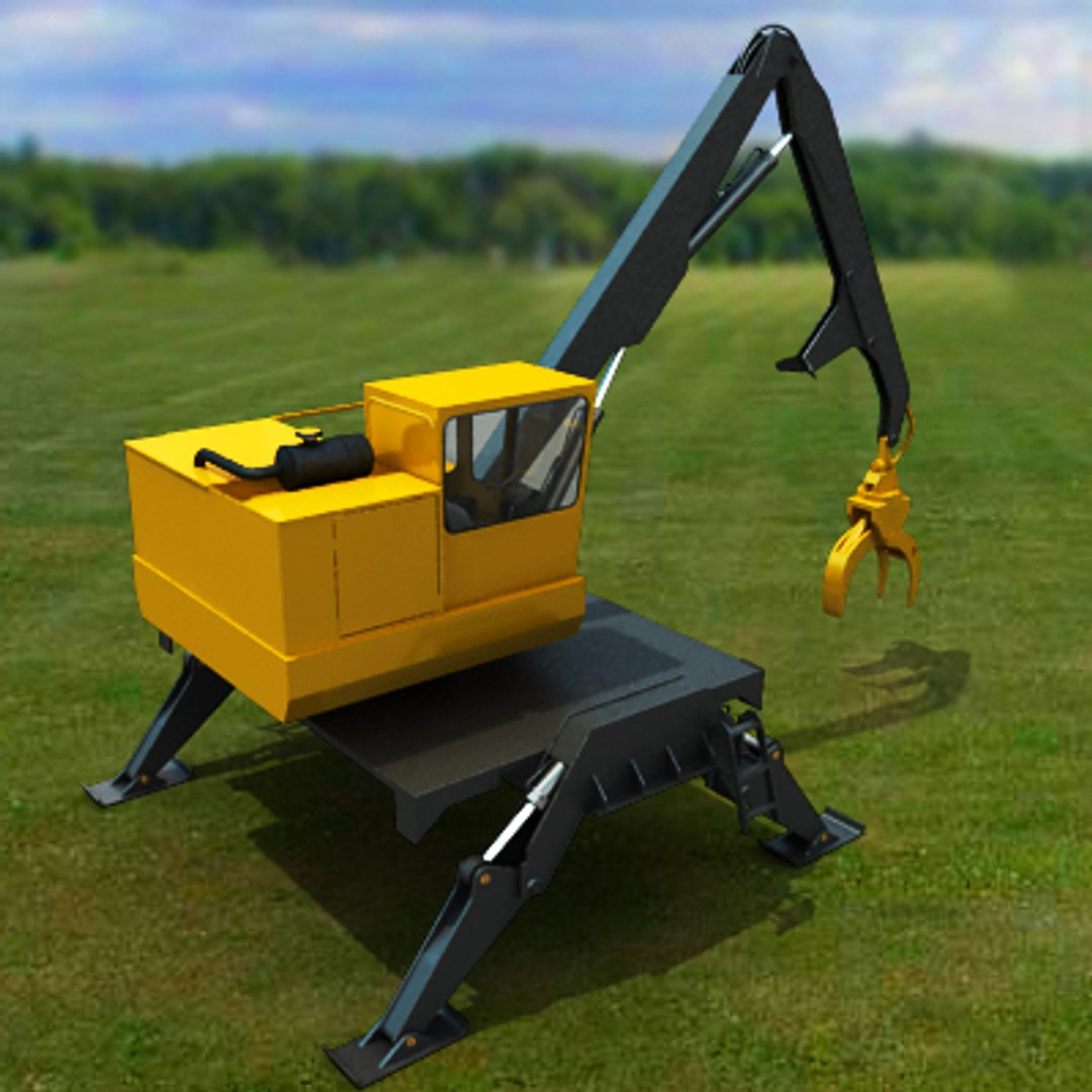 Knuckleboom Loader Industrial Vehicles 3d Max