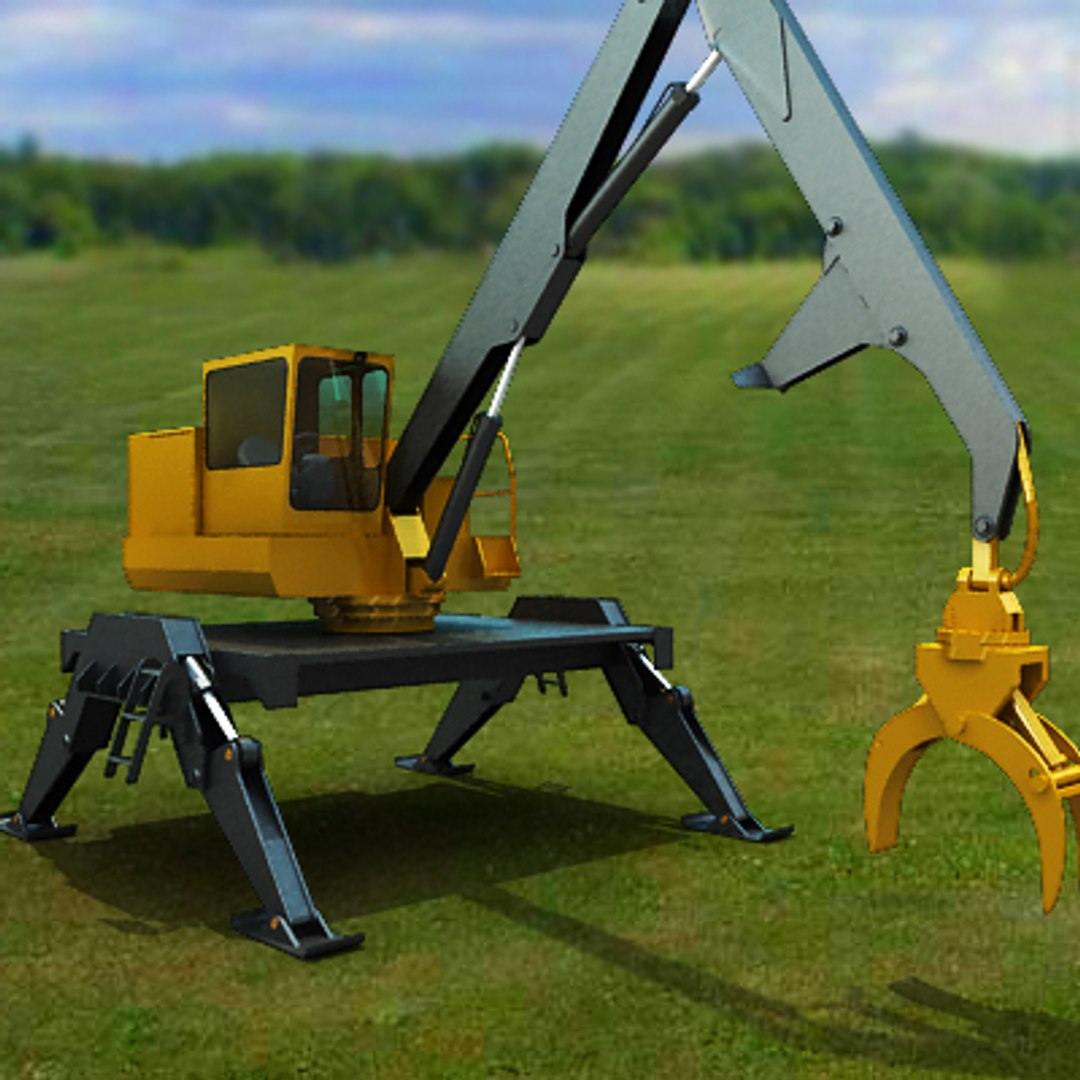 Knuckleboom Loader Industrial Vehicles 3d Max