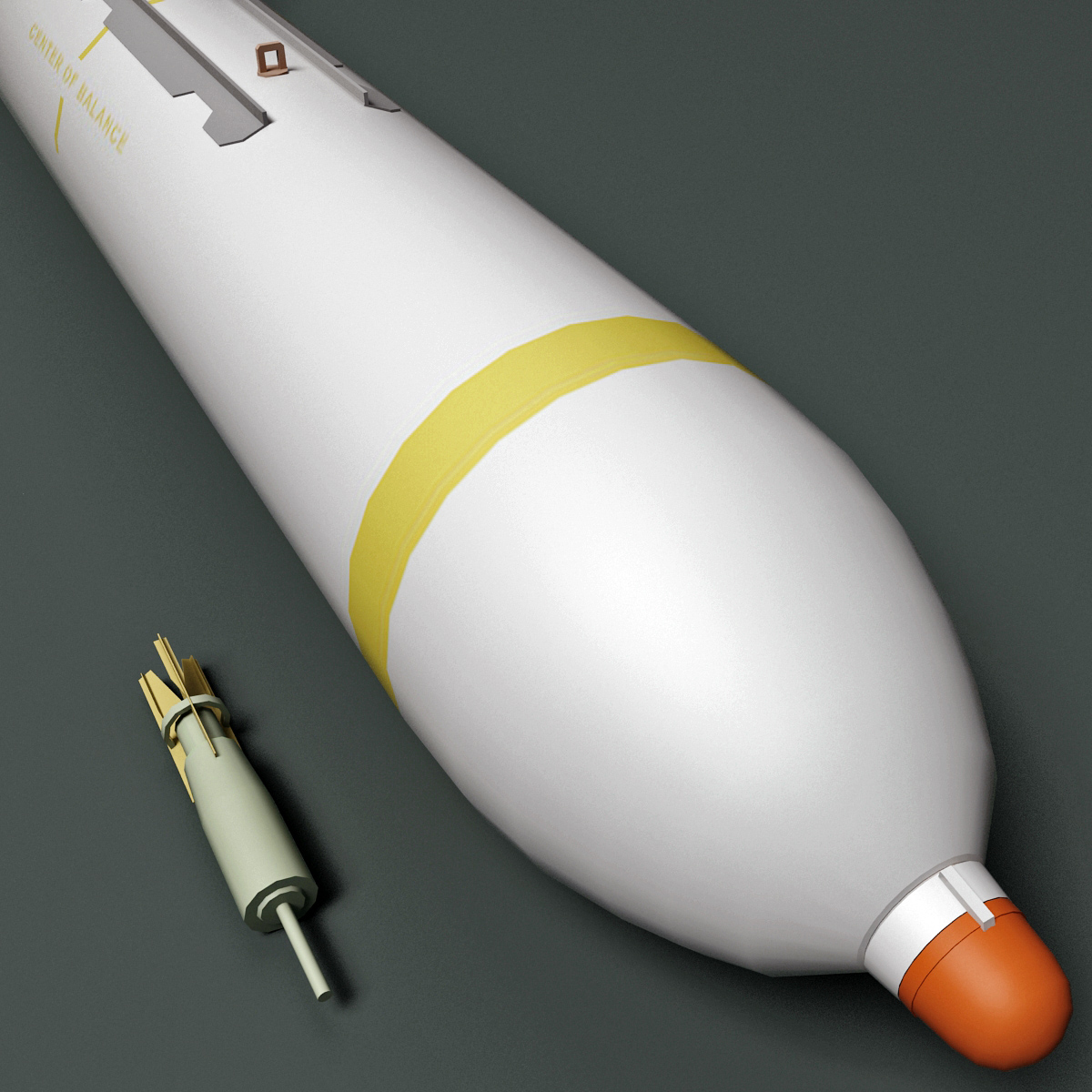 modèle 3D de Bombe d'avion Mk-20 Rockeye II avec bombe M118 ...