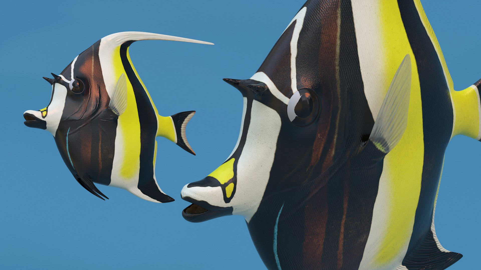 3D Moorish Idol Tropical Fish Rigged Model - TurboSquid 2352008